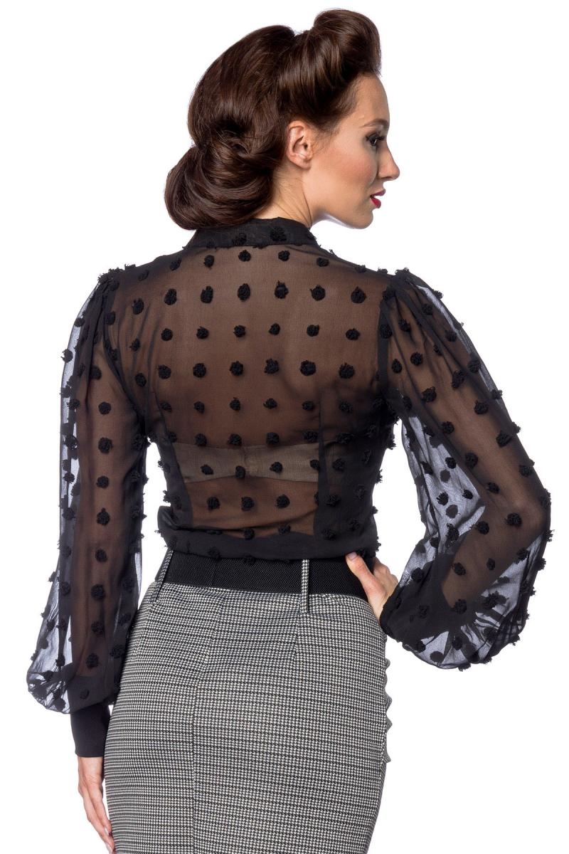 Transparente Vintage Bluse mit lange Ärmel von Belsira
