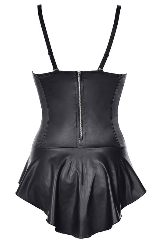 Wetlook Corsage schwarz mit gepolsterten Cups - Axami